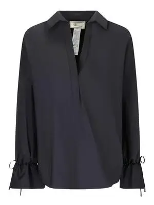 Blumarine Tie-cuff Poplin Shirt - N0990|black